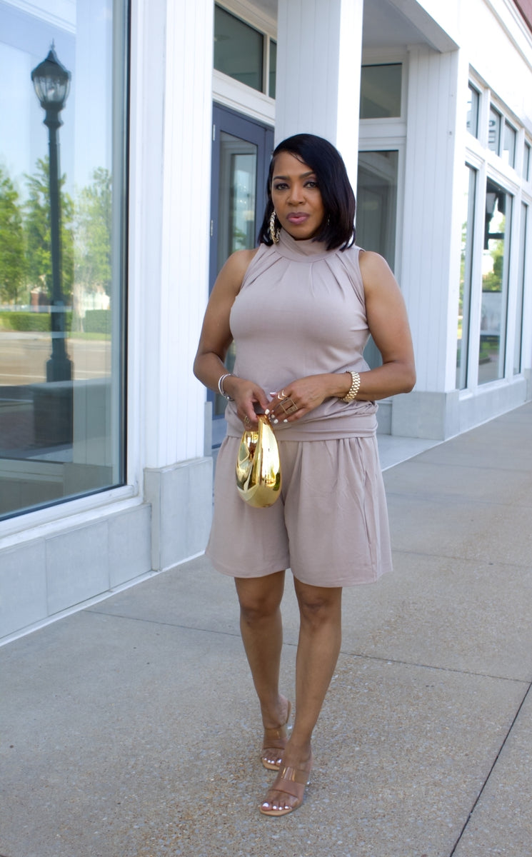 Tan Pleated Top and Short Set – MiMi-Michelle Boutique