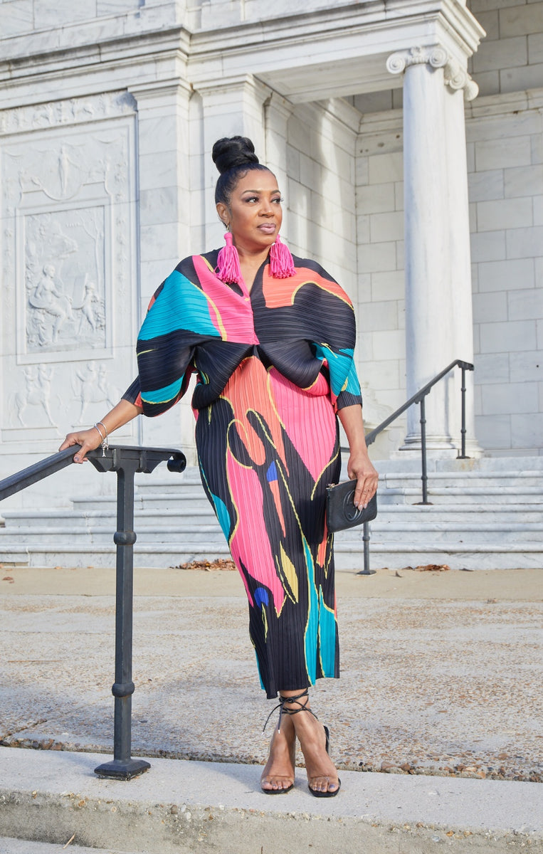 Crinkle Watercolor Dress – MiMi-Michelle Boutique